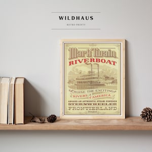 Mark Twain Riverboat Disneyland Poster: Vintage Frontierland Travel ...