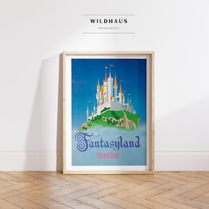 Fantasyland Disneyland Poster, DIGITAL Download, Vintage Castle Retro ...