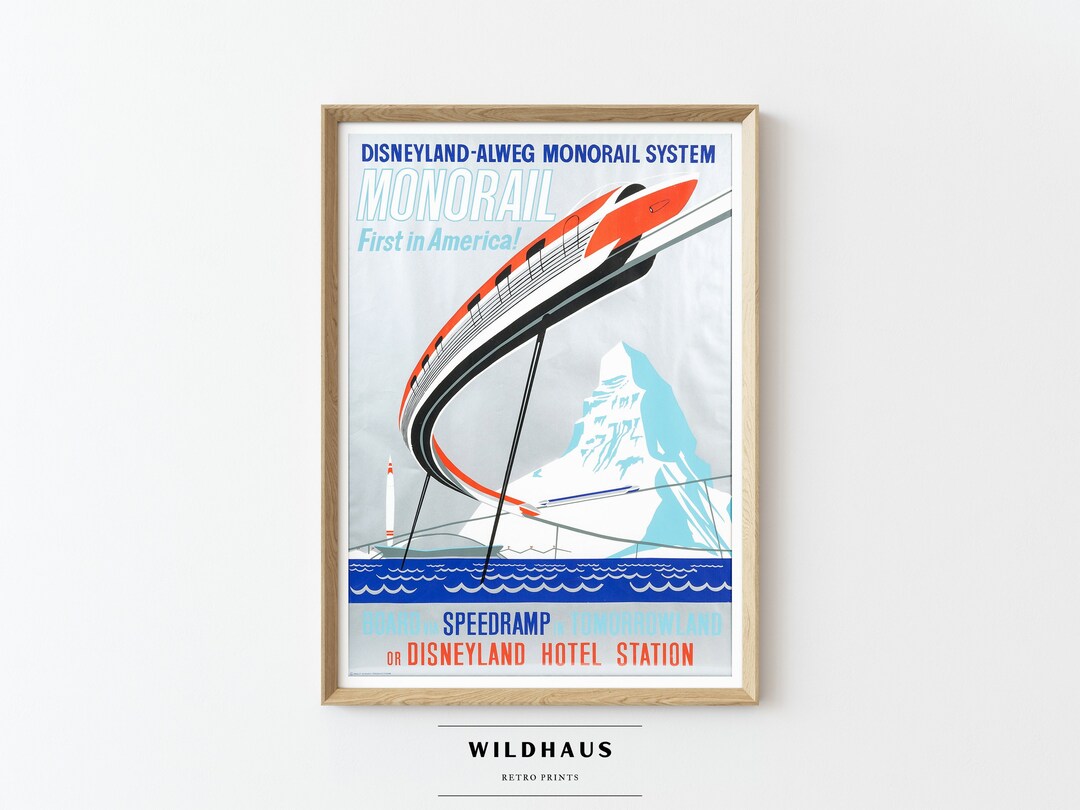 MONORAIL Retro Disneyland Poster, DIGITAL Download, Vintage ...