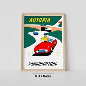 AUTOPIA Retro Disneyland Travel Poster, DIGITAL Download, Vintage ...