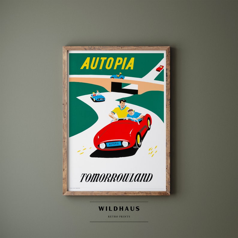 AUTOPIA Retro Disneyland Travel Poster, DIGITAL Download, Vintage ...