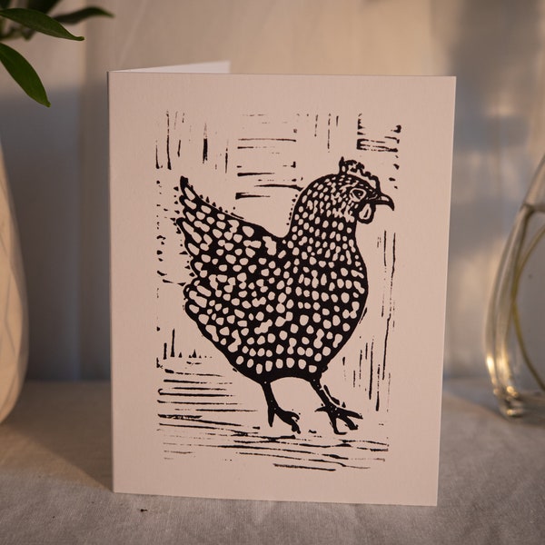 Chicken Linocut - Etsy