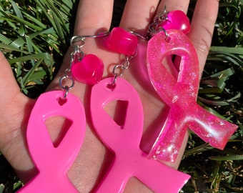Breast Cancer Awareness Ribbon With Angel Wings Keychain - Etsy