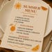 Mediterranean Summer Menu Canva Template – Editable Printable Menu for ...