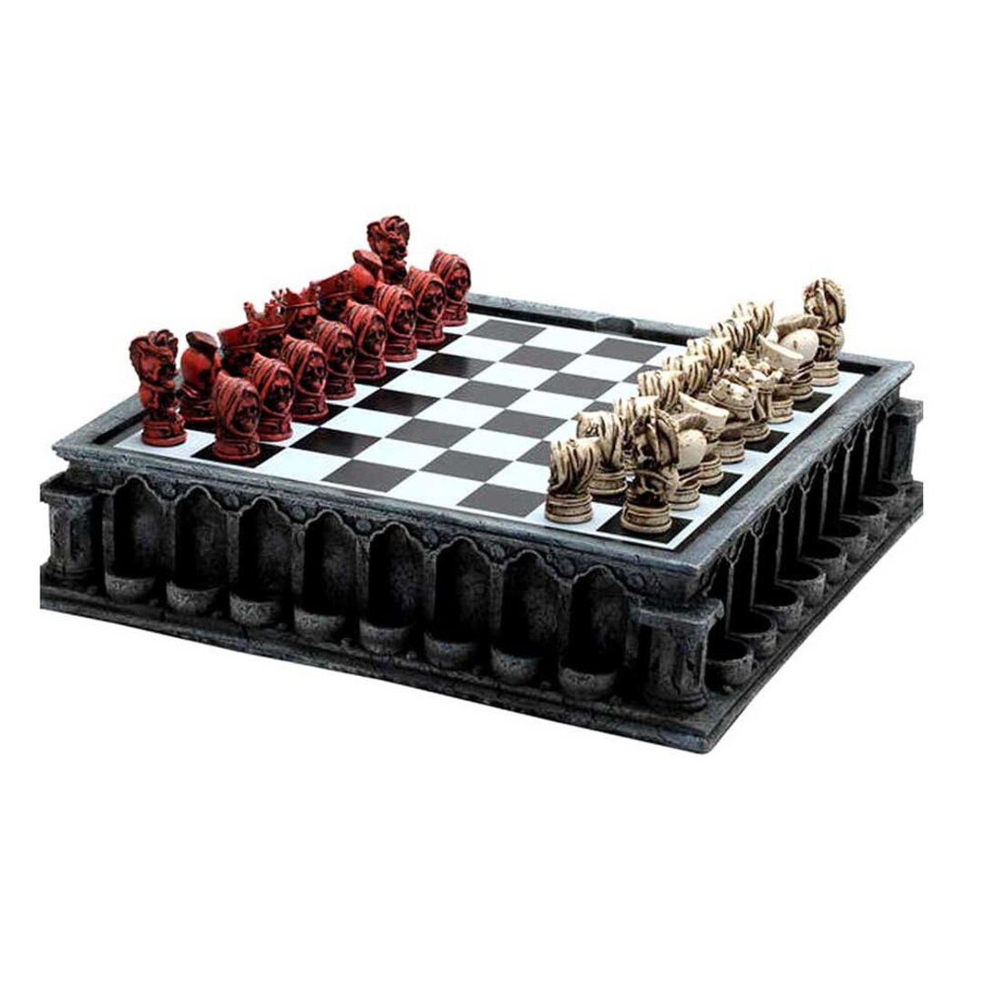 Metal Collectible Chess Set 3 in 1 Game Combo SKULL - Etsy