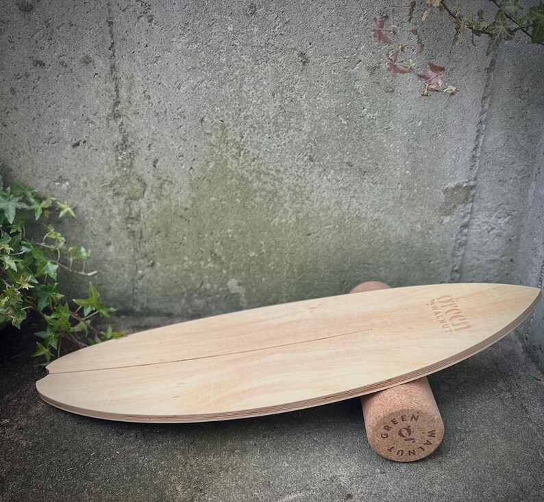 Wooden Balance Board, Wooden Surf Balance Board With Cork Roller ,curvy ...