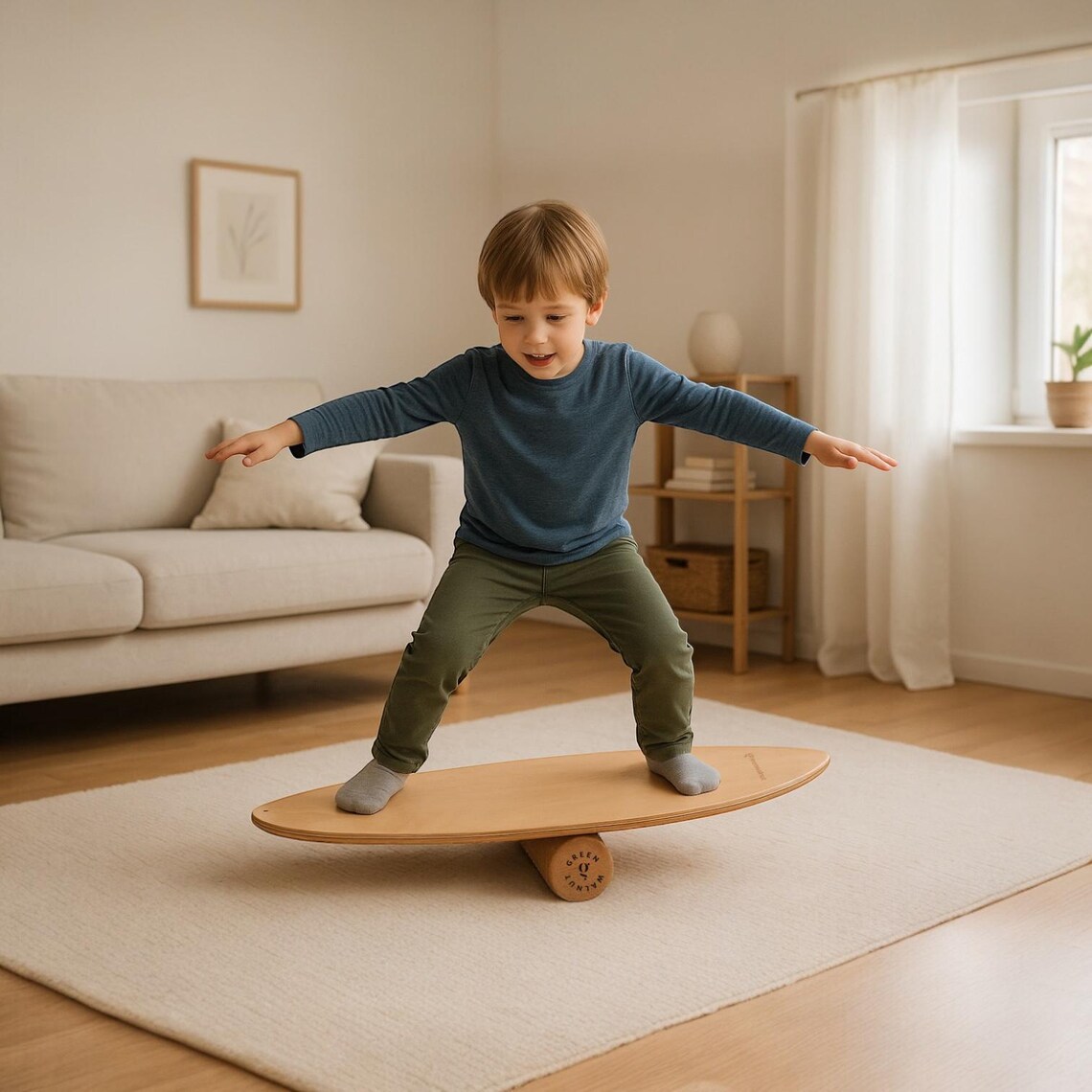 Wooden Balance Board With Cork Roller: Birch Wobble Board Trainer - Etsy