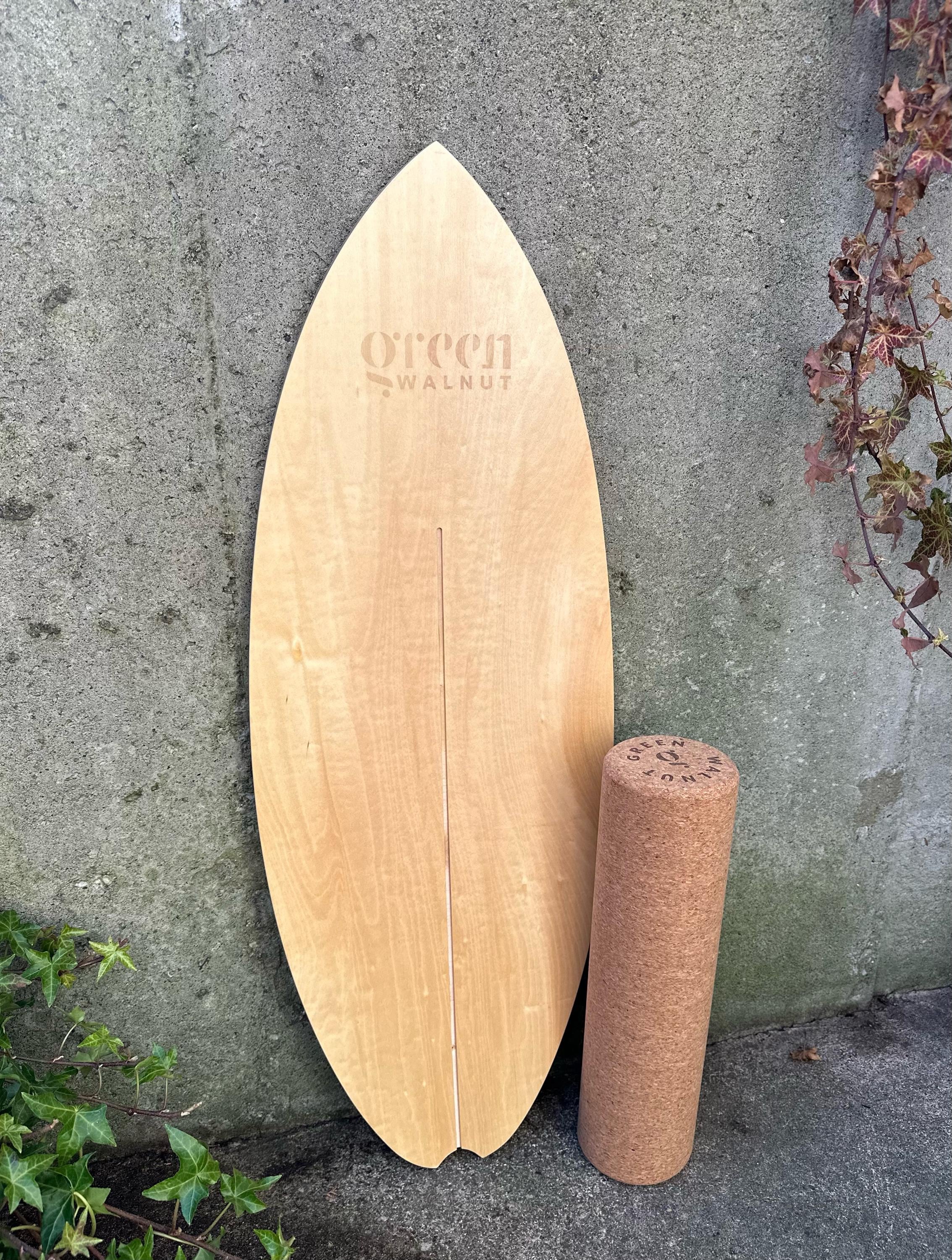 Wooden Balance Board, Wooden Surf Balance Board With Cork Roller ,curvy ...
