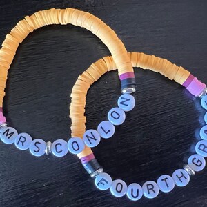 Personalized Teacher Back 2 School Bracelet - Etsy