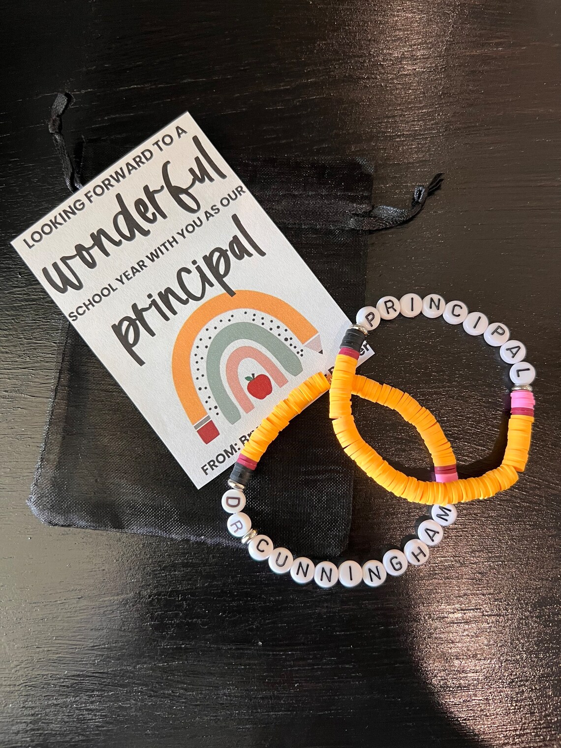 Personalized Teacher Back 2 School Bracelet - Etsy