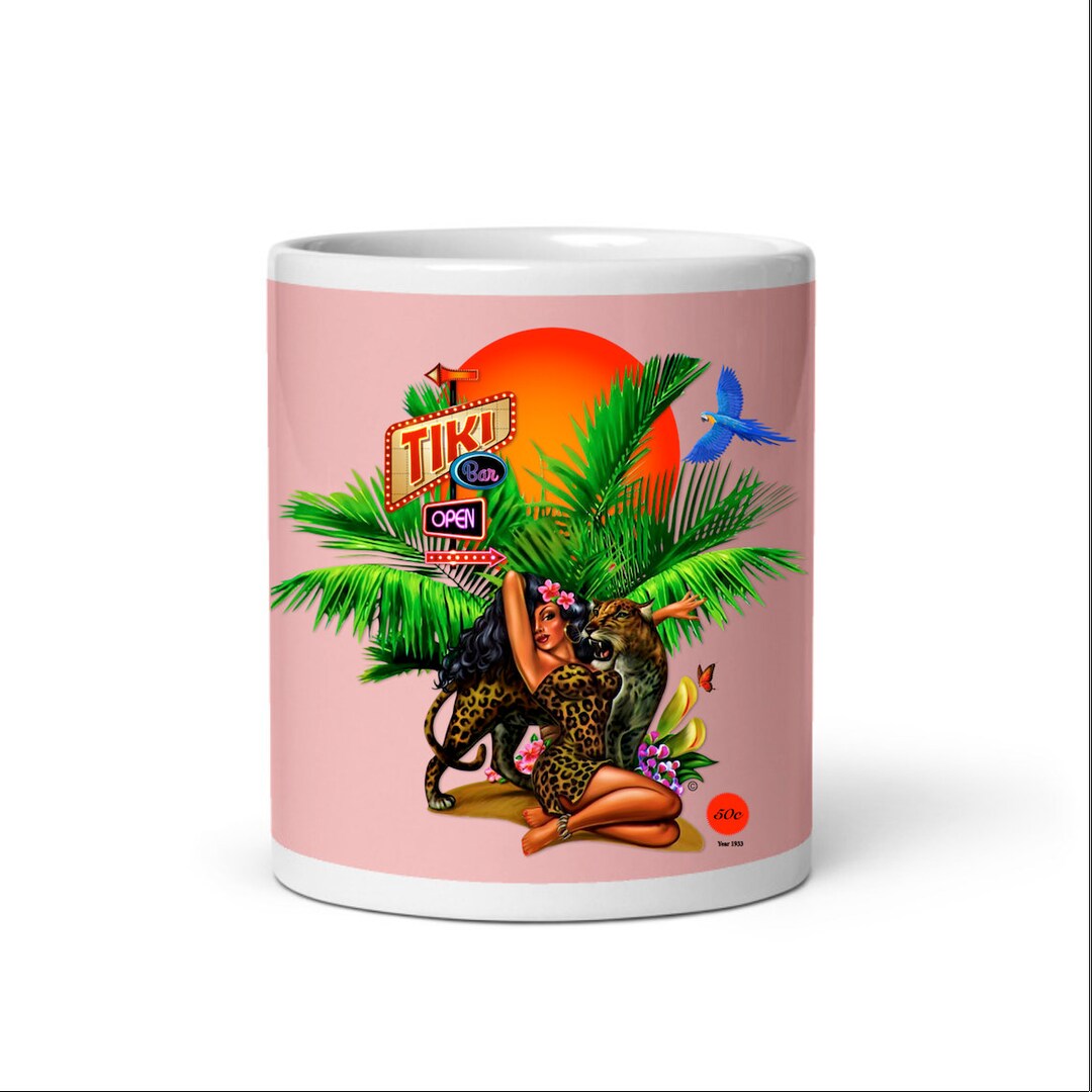 Black Pin-up Girl Mug. Vintage Pin-up Design. Black Retro Pin-up Girl ...