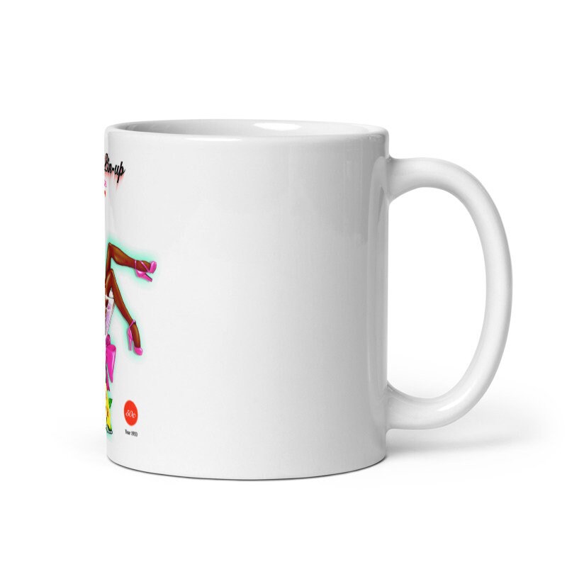 Black Pin-up Girl Mug. Vintage Pin-up Design. Black Retro Pin-up Girl ...