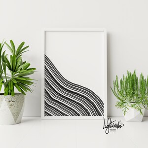 Set of Two Black and White Line Art Minimalist Modern Art - Etsy