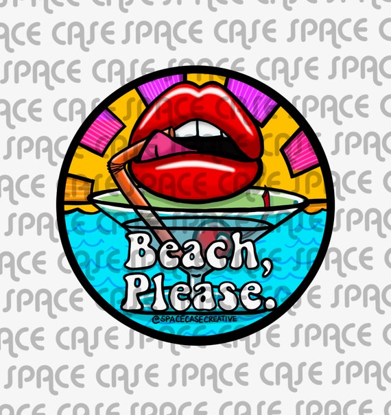Beach Please Sticker - Etsy