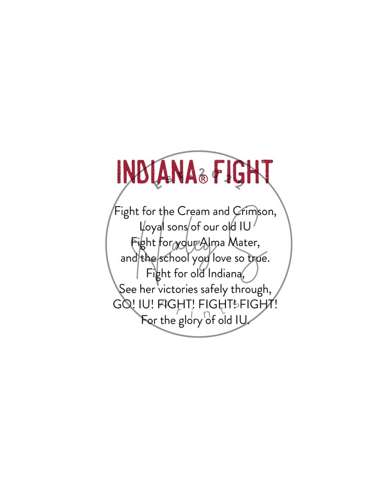 Indiana Fight Song Print - Etsy