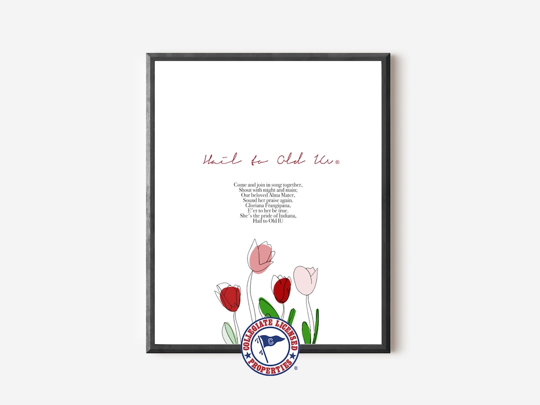 Hail to Old IU Tulips Print | Indiana University Art - Etsy