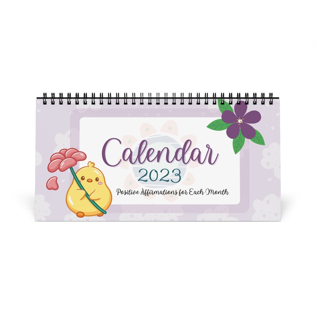 2023 Desk Calendar Cute Animals Positive Affirmations - Etsy