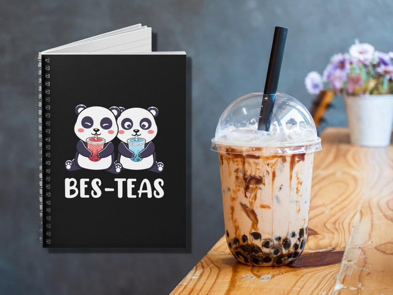 Boba Milk Tea Notebook Bes Teas Pandas Bubble Tea Gift for - Etsy