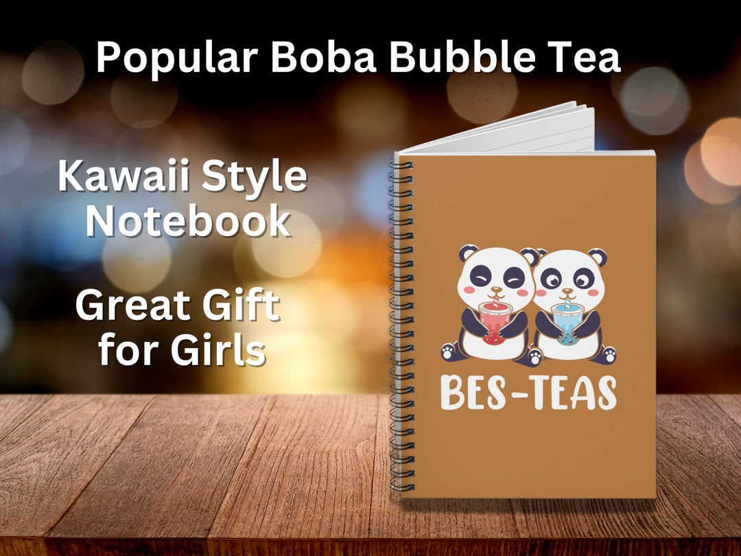 Boba Milk Tea Notebook Bes Teas Pandas Bubble Tea Gift for - Etsy