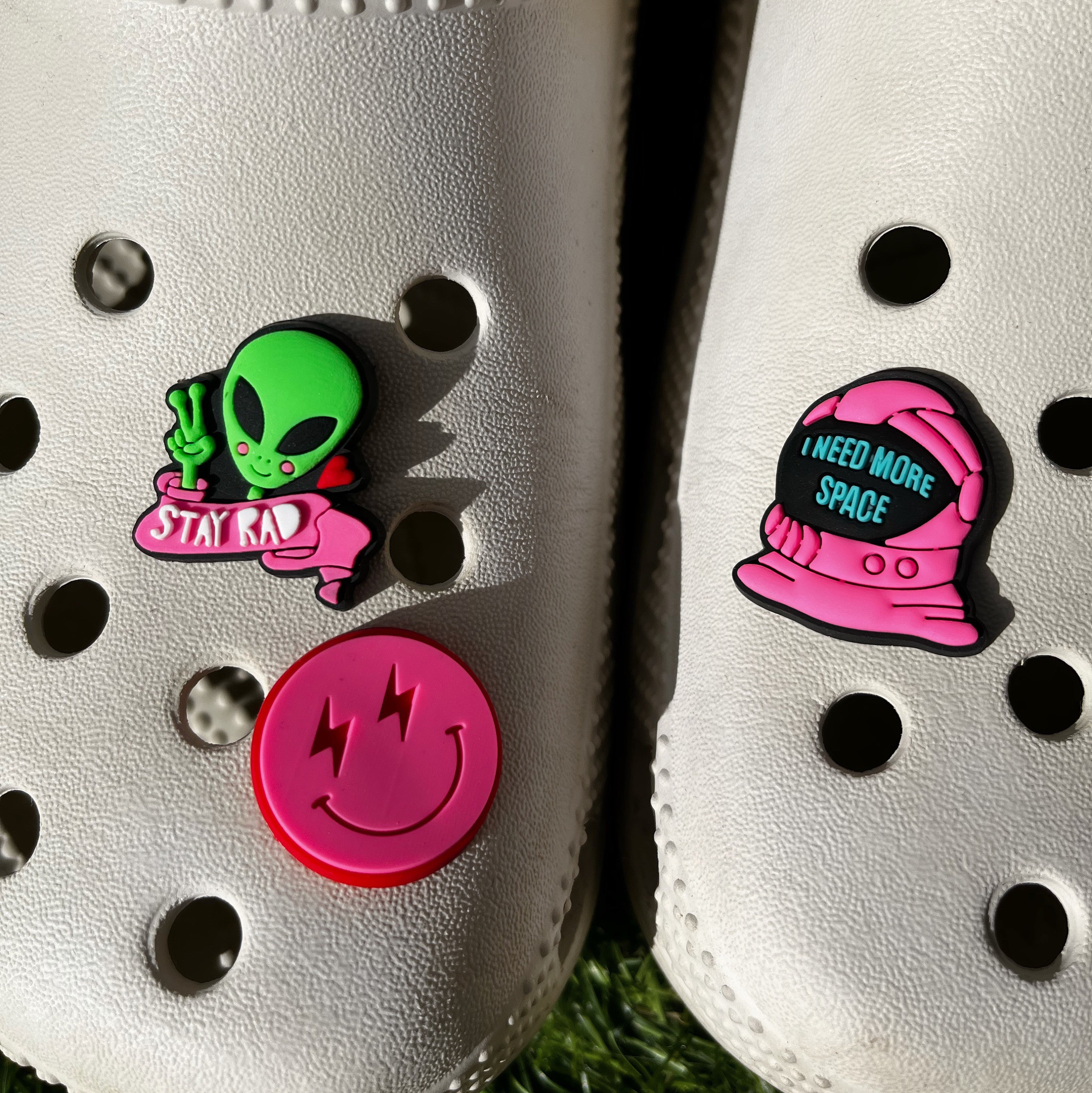 Pink Croc Charms Alien Croc Charm Smiley Face Croc Charm - Etsy UK