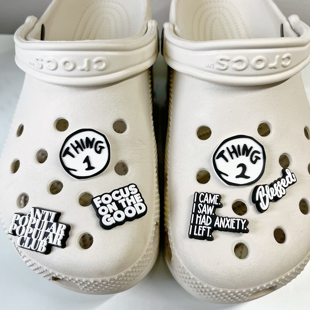 Black and White Croc Charms, Minimalist Croc Charms - Etsy