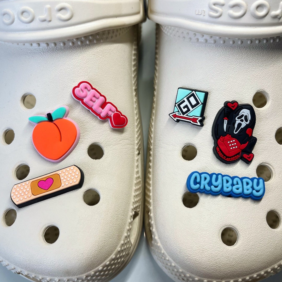 Groovy Croc Charms, Scream Croc Charm, Peach Croc Charm, Colourful Croc ...