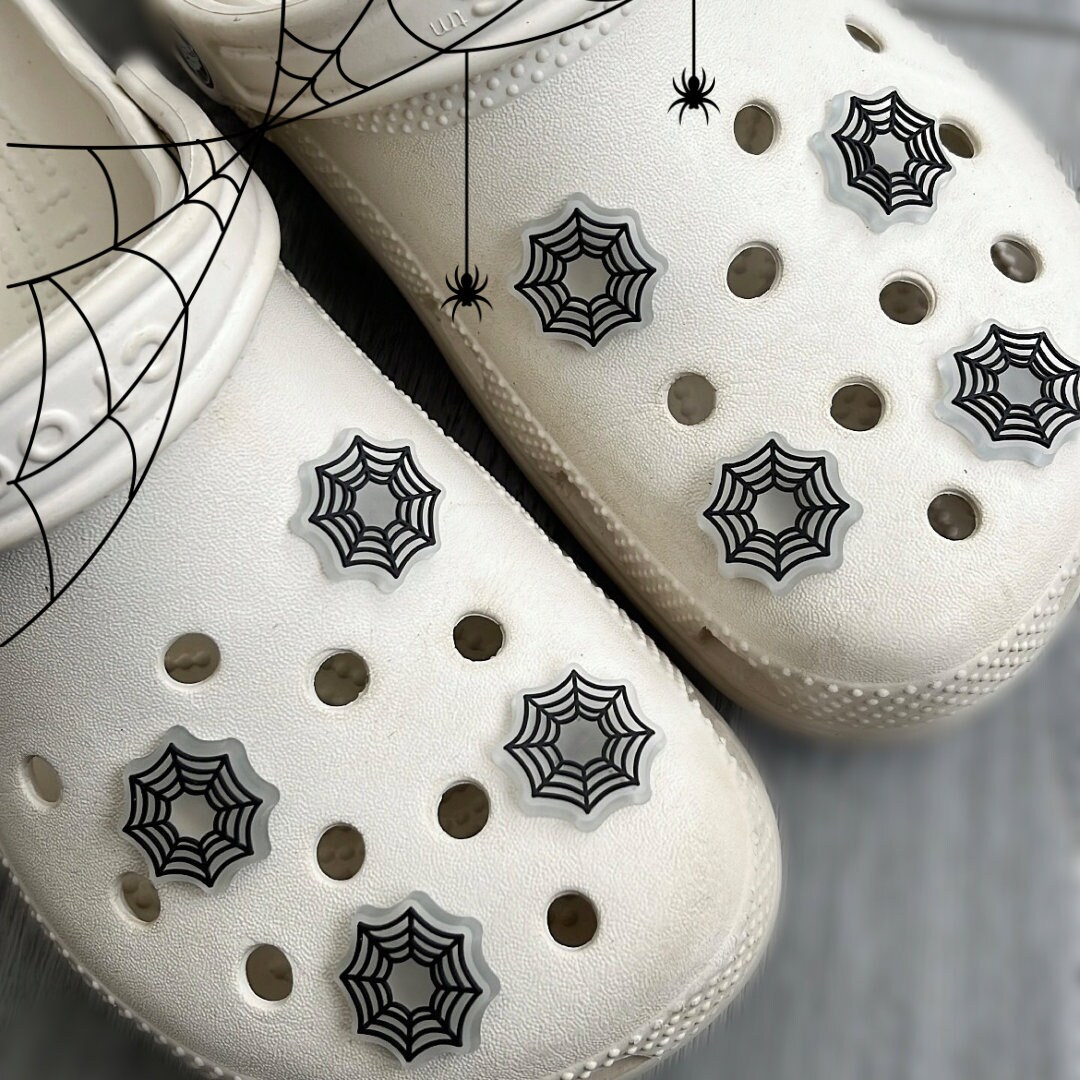 Glow in the Dark Spider Web Croc Charm, Halloween Croc Charm, Autumn ...