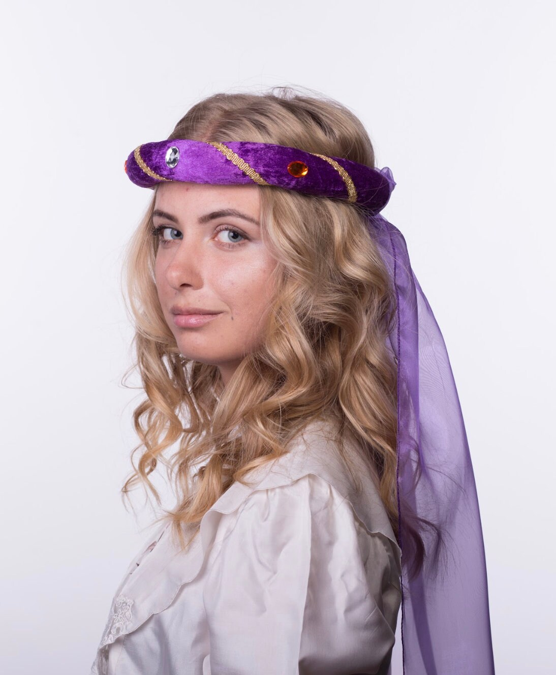 Purple Medieval Headdress Medieval Headpiece for Child and Adult 18th ...