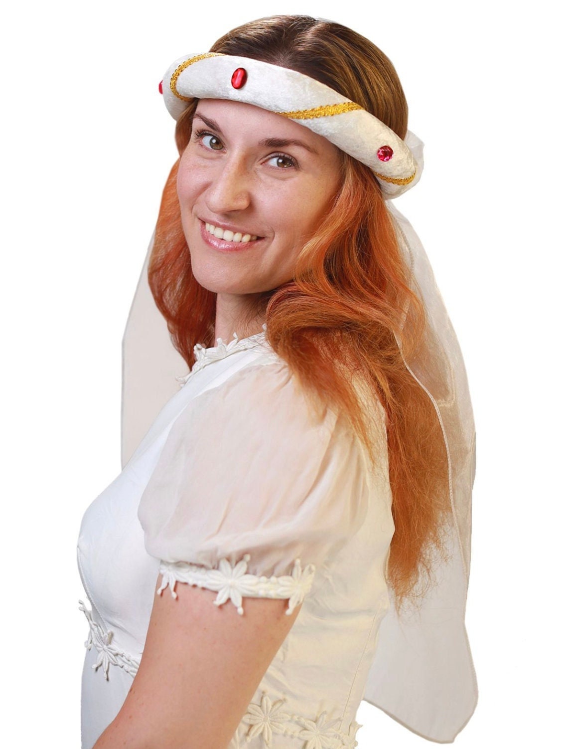White Medieval Headdress | Medieval Headpiece for Child and Adult ...