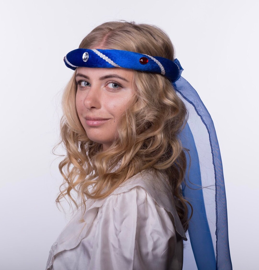 Blue Medieval Headdress | Medieval Headpiece for Child and Adult - 18th ...