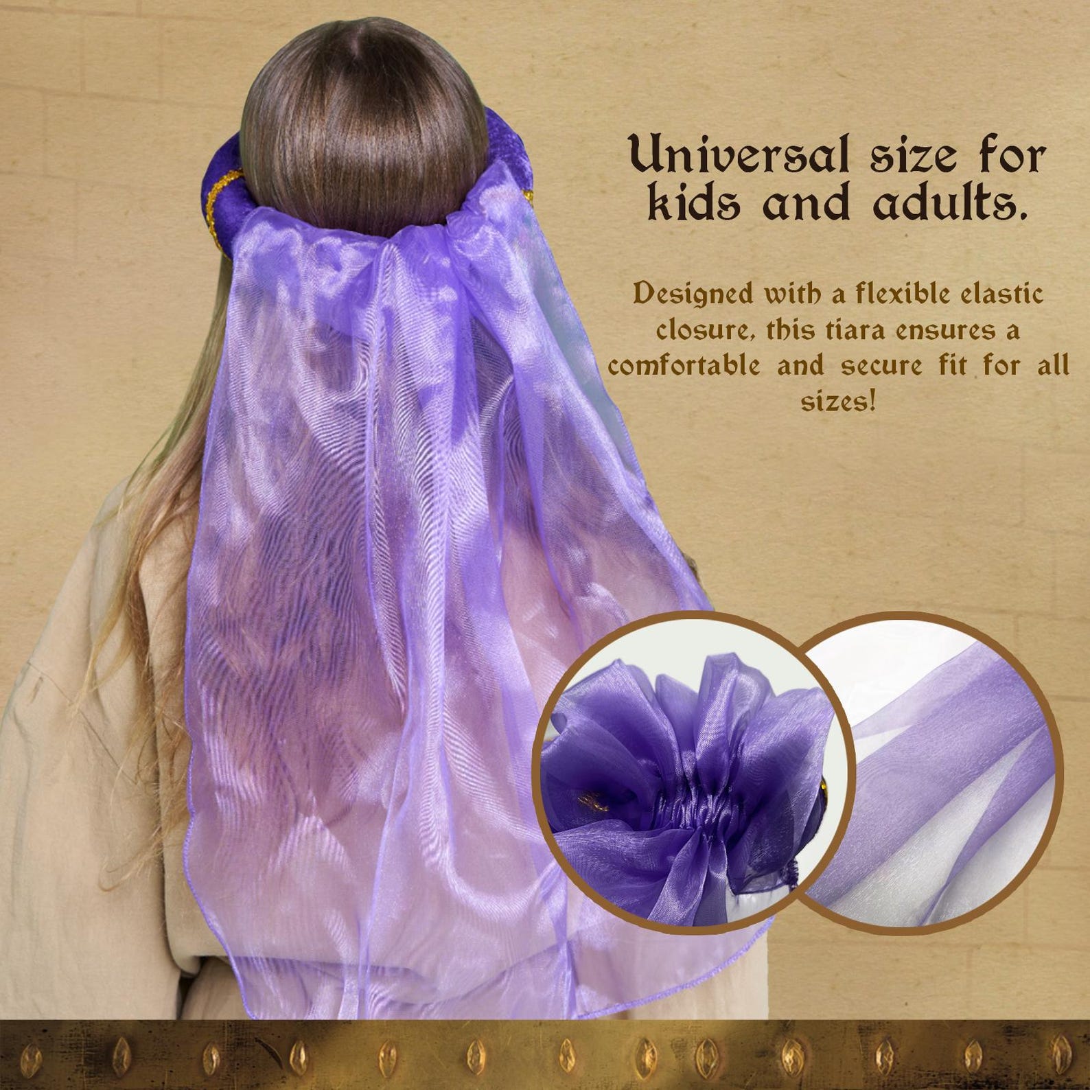 Purple Medieval Headdress | Medieval Headpiece for Child and Adult ...