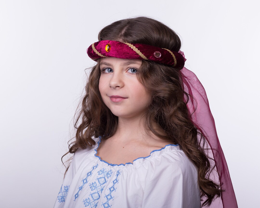 Burgundy Medieval Headdress | Medieval Headpiece for Child and Adult ...