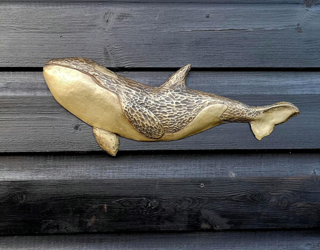 Baby Orca Whale Wall Sculpture in Brass - Etsy
