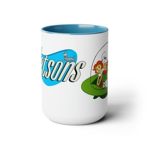 Retro Classic Cartoons Throwback Jetsons Two-tone Coffee Mugs, 15oz - Etsy