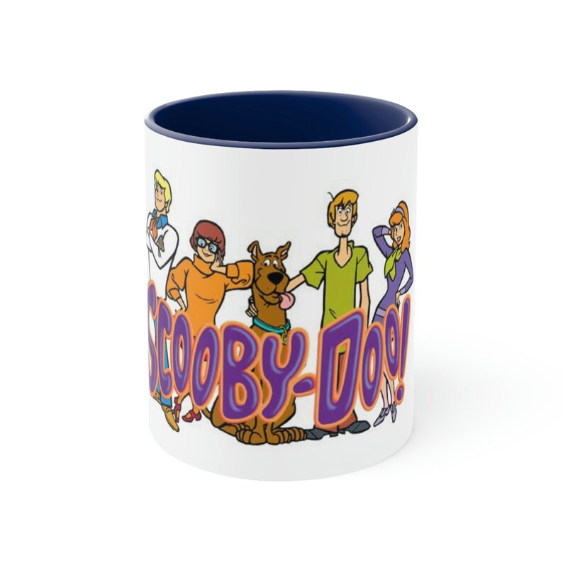 The Whole Scooby Doo Gang on One Accent Coffee Mug 11oz - Etsy