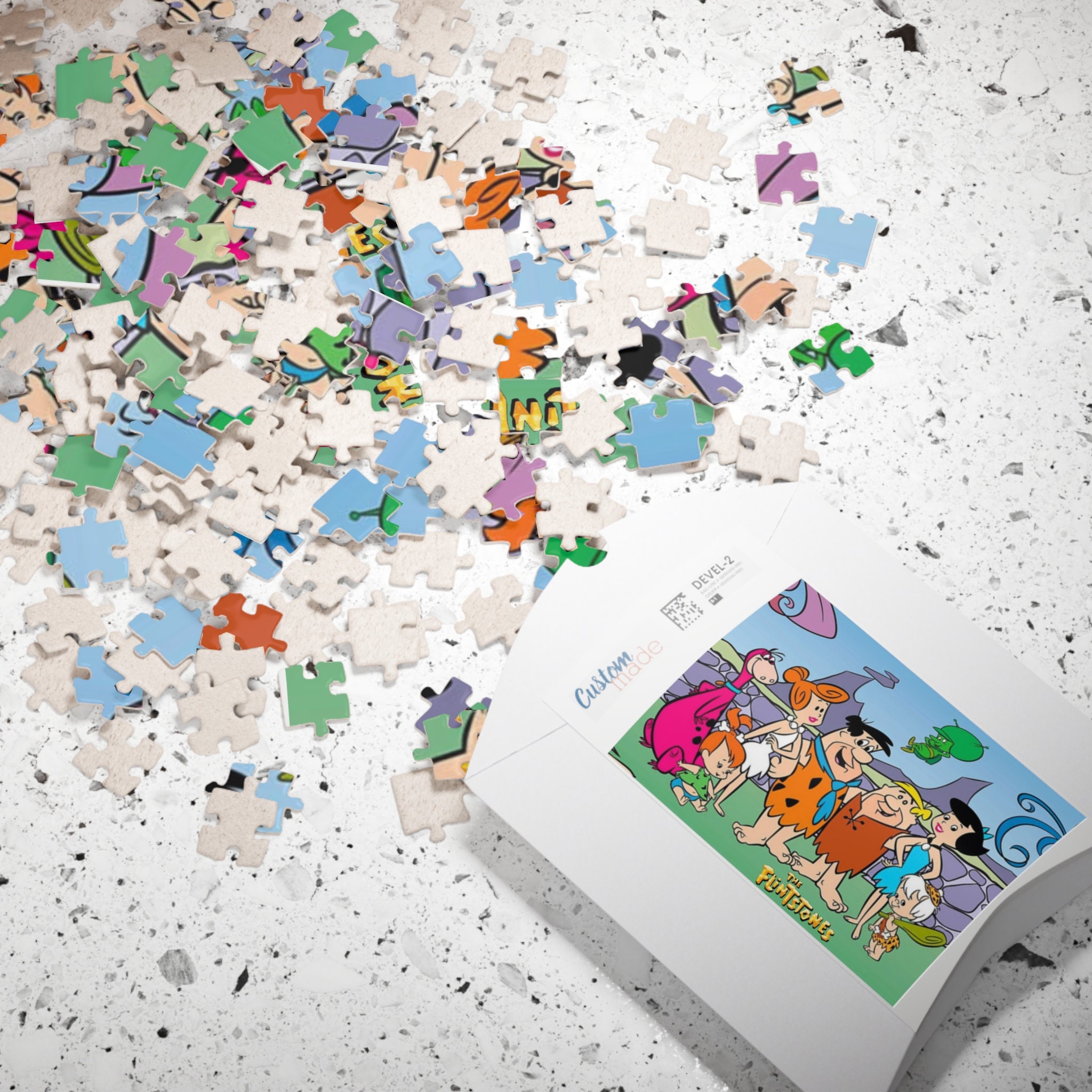 Throwback Cartoon the Flintstones Puzzle Barney Betty Wilma Fred Bam ...