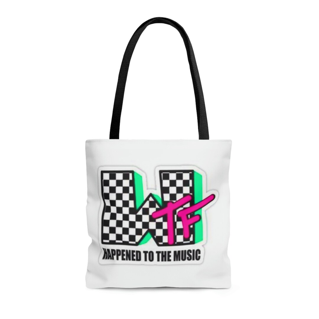 WTF Happened to the Music 1980s 1990s MTV Music Television AOP Tote Bag ...