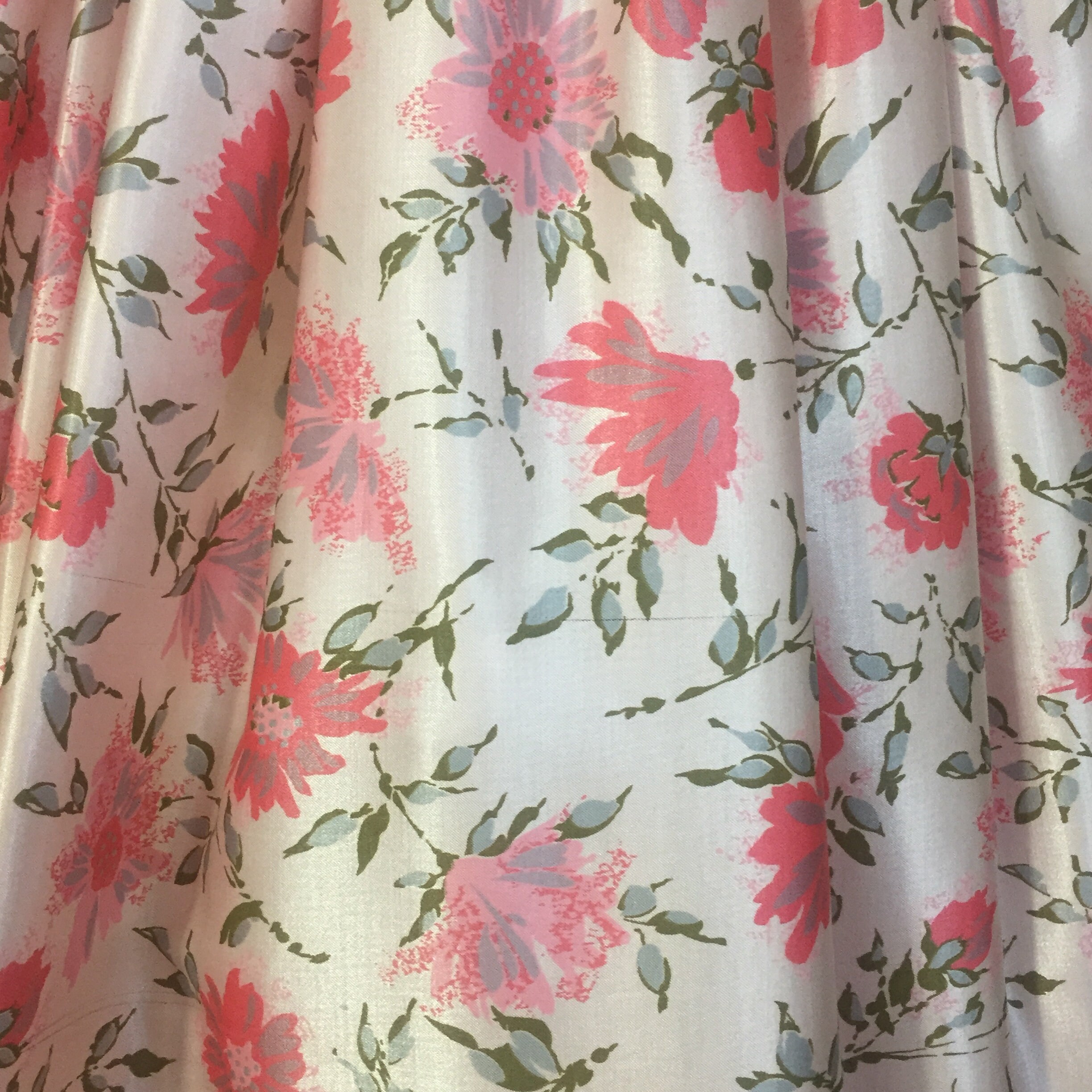 1950s Pink Dress Vintage 50s Vicky Vaughn Pink Floral Ribbed Waist ...