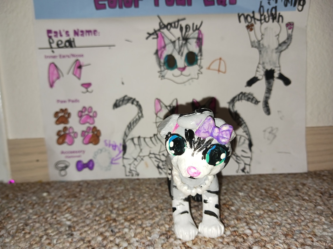 Custom Painted OC Cat Figurine - Etsy