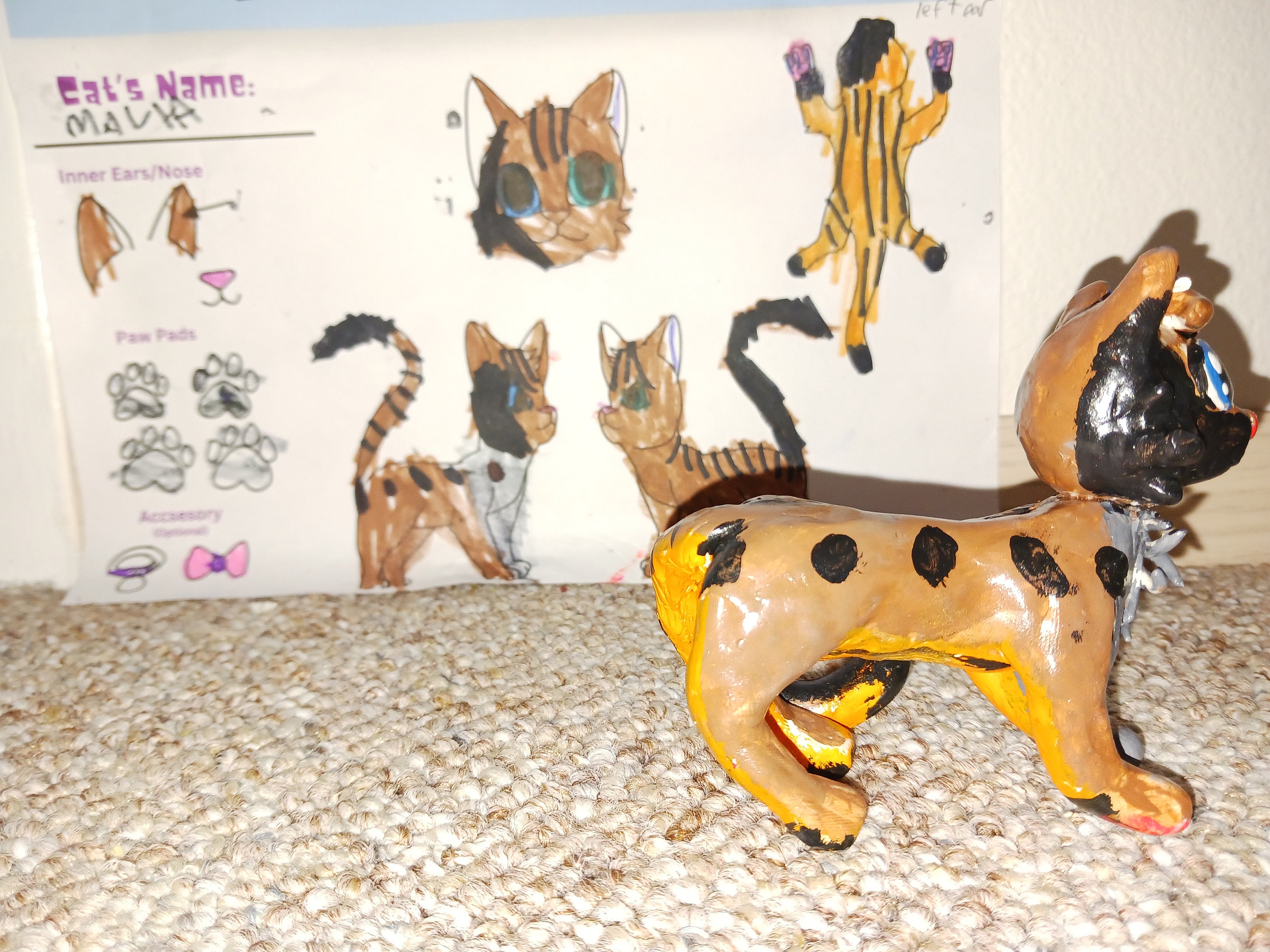 Custom Painted OC Cat Figurine - Etsy