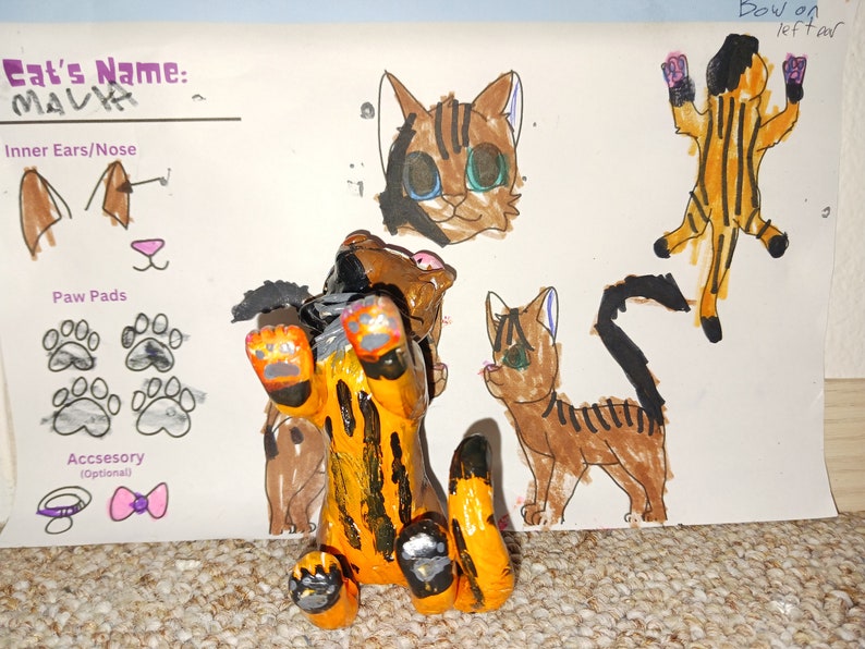 Custom Painted OC Cat Figurine - Etsy