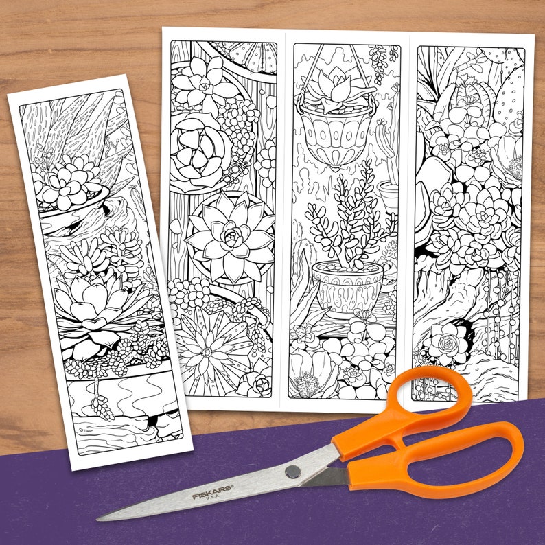 Printable Colouring Bookmarks | Cactus & Succulents | Digital Download ...