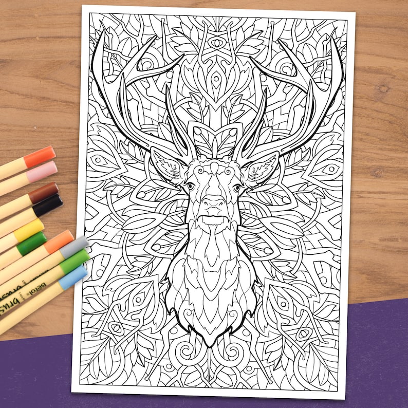 Printable Adult Colouring Pages Mandala Animals Digital - Etsy Australia