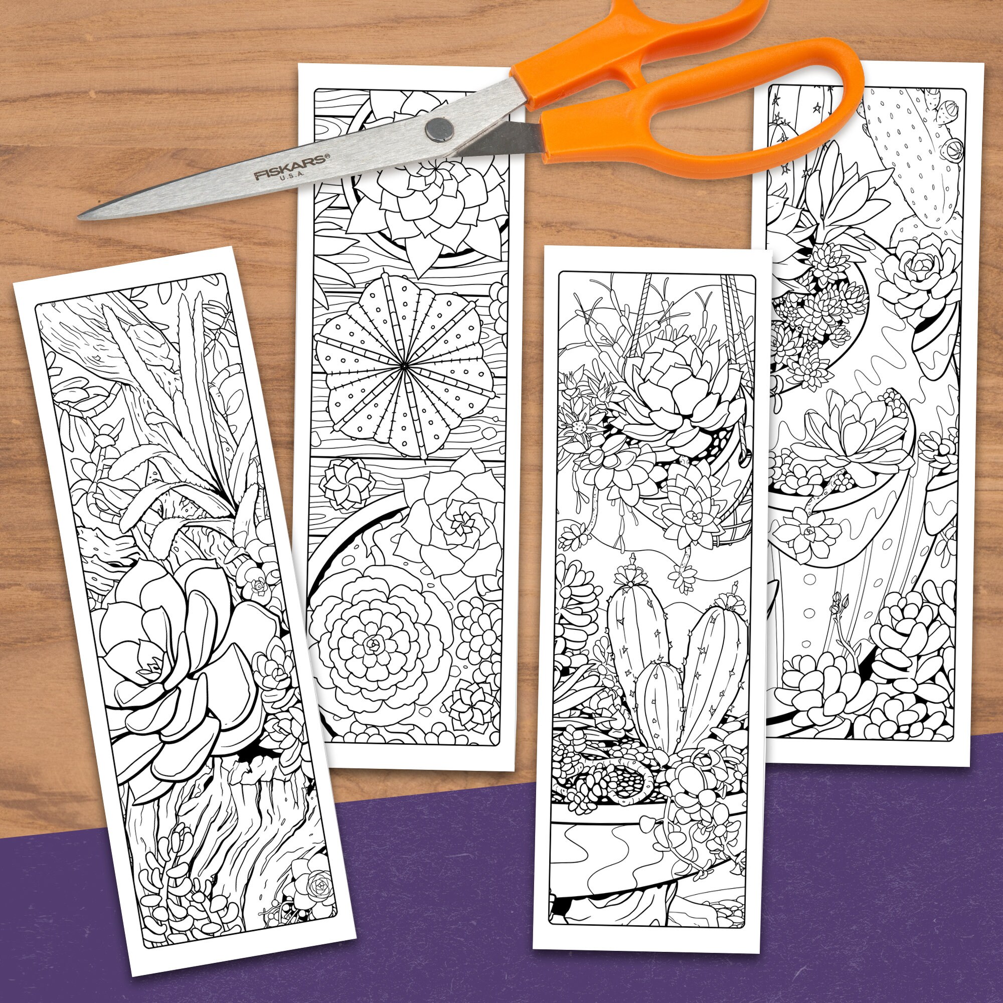 Printable Colouring Bookmarks | Cactus & Succulents | Digital Download ...