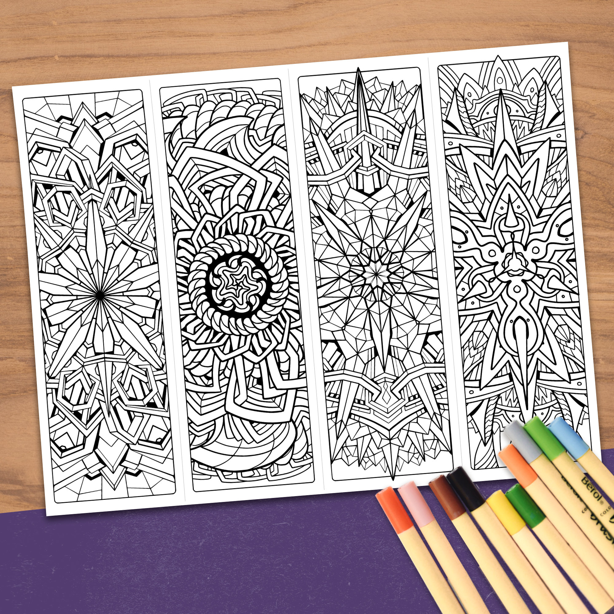 Printable Colouring Bookmarks Mandalas Digital Download - Etsy