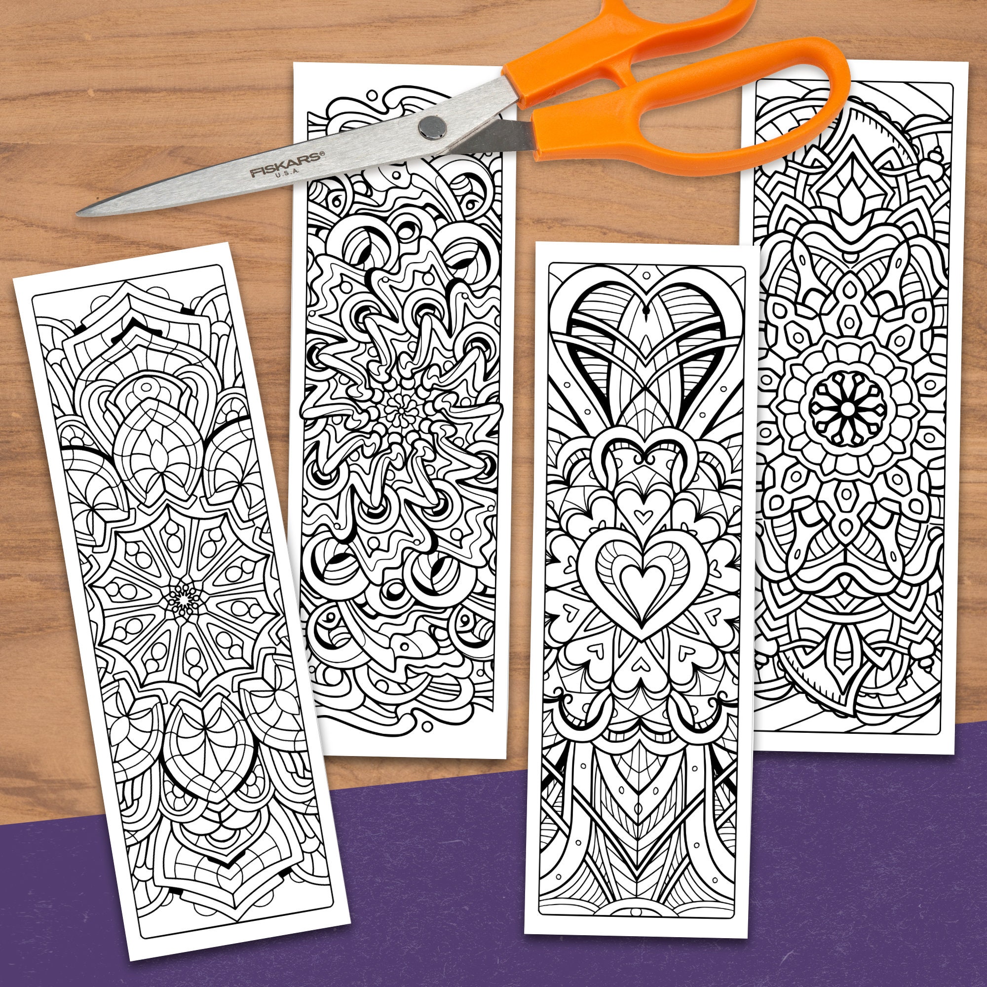 Printable Colouring Bookmarks Mandalas Digital Download - Etsy