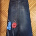 HAND PAINTED Abstract Denim Skirt Size 10, Personalized Jeans ...