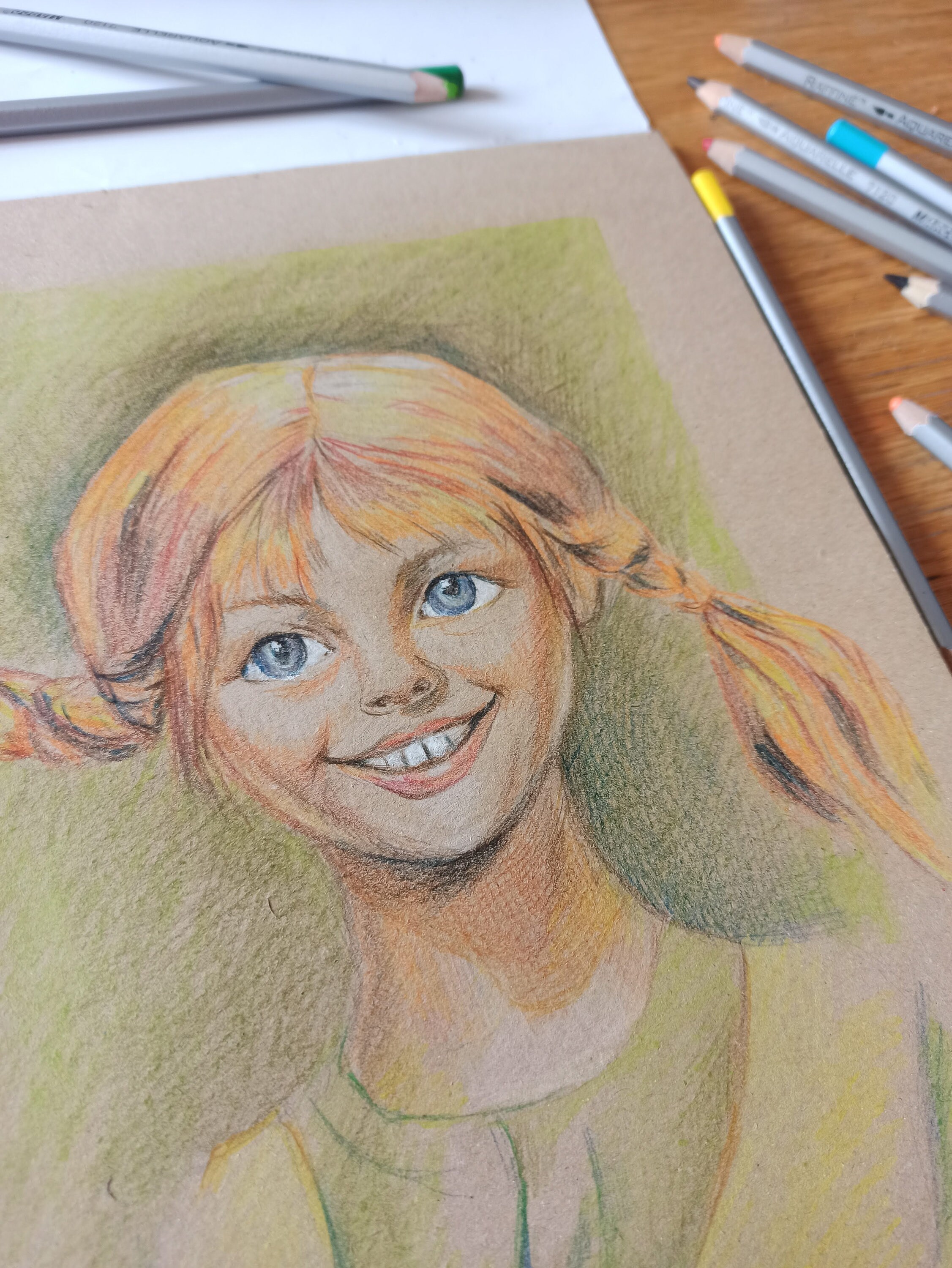 Original Wall Kids Room Art PIPPI Longstocking Portrait the - Etsy