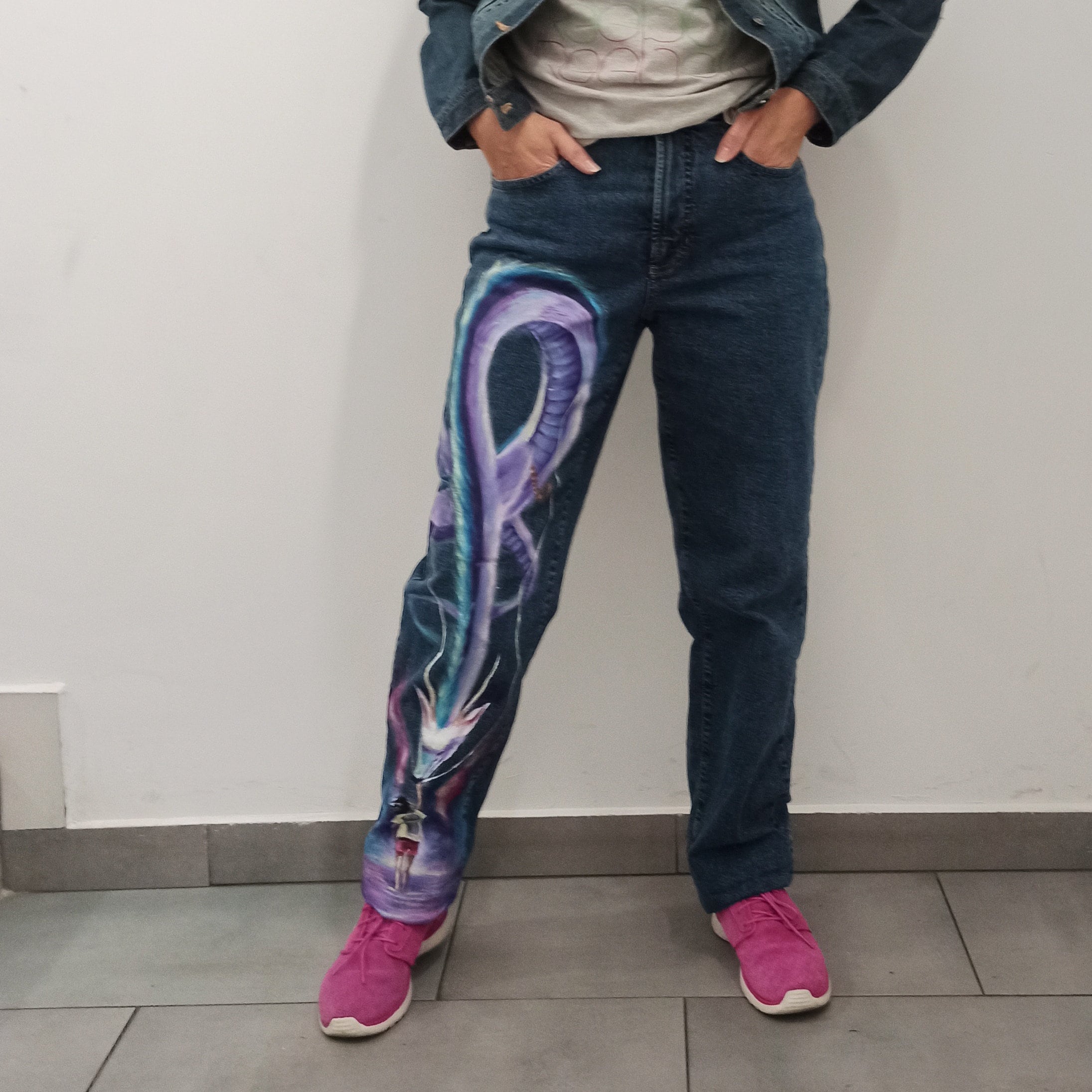 Handpainted Custom Denim Jeans With Cartoon Anime Soul Eater, Manga ...