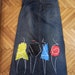 HAND PAINTED Abstract Denim Skirt Size 10, Personalized Jeans ...